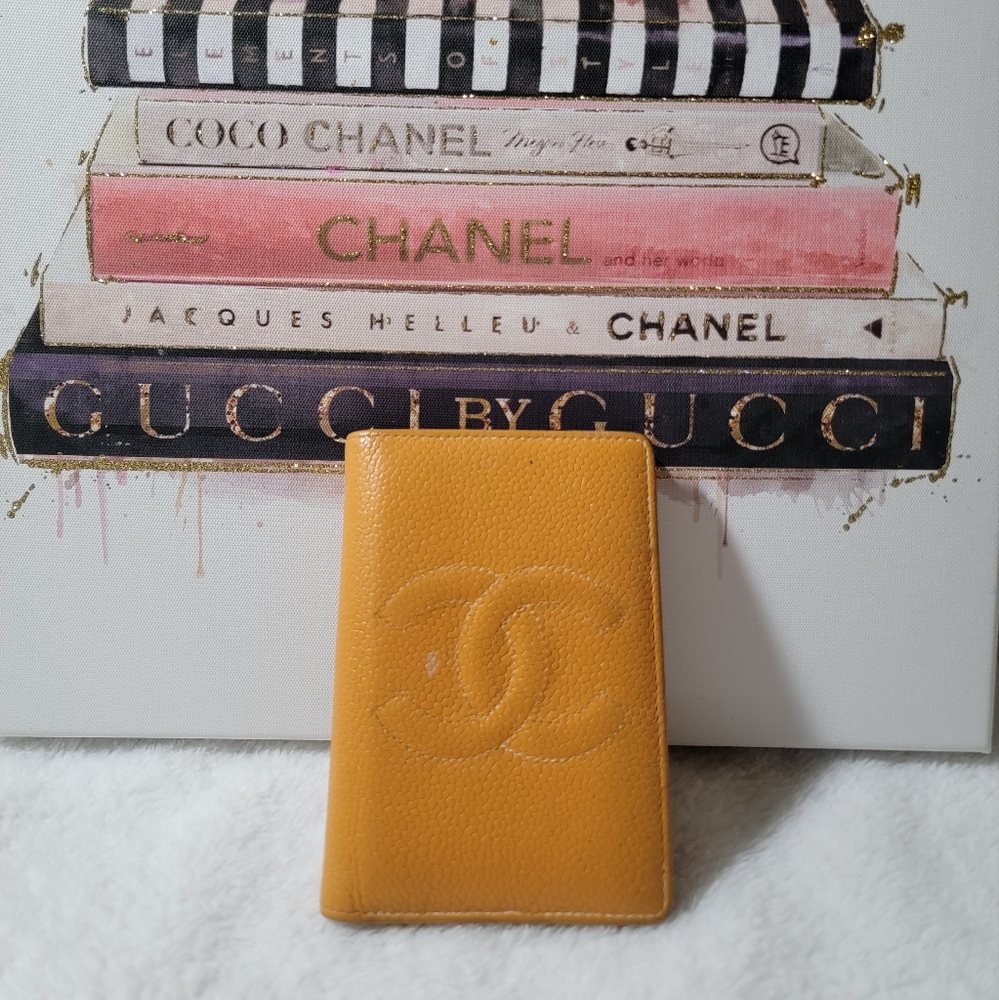 Chanel Authentic Cc Logo Caviar Skin Card Case Holder - Gem